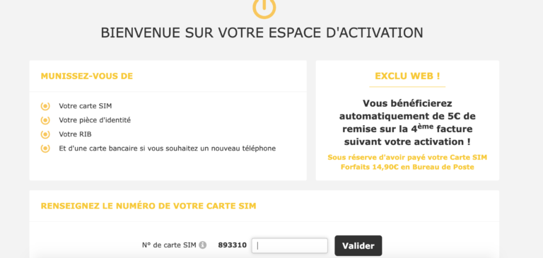 Comment activer une carte SIM la poste Mobile